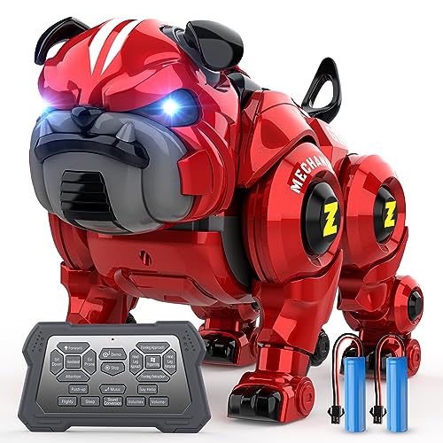 Lterfear Robot Dog for Kids, Remote Control Robot Rechargeable Programing Stunt Robo Dog with Sing, Dance and Touch Function, Robotic Dog Toy for Boys Ages 5 6 7 8 9 10+ Birthday Gifts, Red