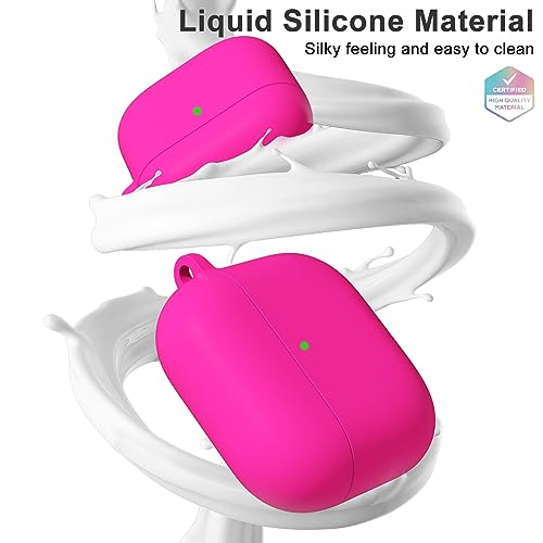 Oakxco for Airpods Pro 3rd Generation Case Cover, Silicone Airpods 3 Case Cute Soft TPU Rubber Gel Airpods Case for Women Men, Compatible with Apple Airpods 3rd Gen Charging Case 2021, Hot Pink