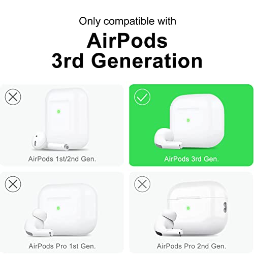 Oakxco for Airpods Pro 3rd Generation Case Cover, Silicone Airpods 3 Case Cute Soft TPU Rubber Gel Airpods Case for Women Men, Compatible with Apple Airpods 3rd Gen Charging Case 2021, Hot Pink