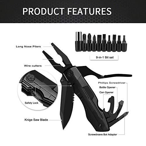 Gifts for Men Dad Husband from Daughter Son Wife, Multitool Pocket Knife Pliers Cool Gadgets Toolbox for Outdoor Camping Emergency Daily Use, Perfect Christmas Birthdays Gifts for Men Women