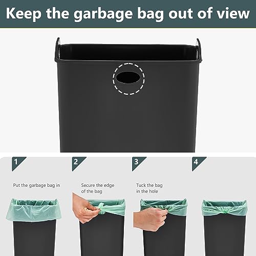 Nunsino Hanging Kitchen Compost Bin 8 Liter / 2.1 Gallon Includes 30 Compostable Bags, Trash Can with Removable Inner Bucket, Stainless Steel, Airtight Lid, Silver