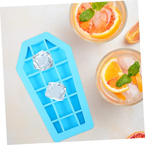 TEHAUX Box Coffin Epoxy Mold Resin Mold Tray Mold Tuile Molds Silicone Storage Box Resin Juice Ice Cube Silicone Ice Cube Tray Silicone Epoxy Mold DIY Handmade Tool Coffin Case Mold Blue