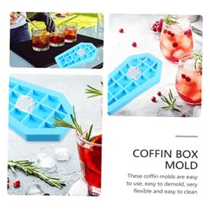 TEHAUX Box Coffin Epoxy Mold Resin Mold Tray Mold Tuile Molds Silicone Storage Box Resin Juice Ice Cube Silicone Ice Cube Tray Silicone Epoxy Mold DIY Handmade Tool Coffin Case Mold Blue