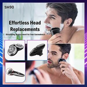 SH90 Replacement Heads for Philips Norelco Shaver Series 9000-SH90 Philips Norelco Shaver Heads, Norelco Shavers for Men 9000 Series, Philips Norelco Shaver 9000, Norelco Replacement Heads 9000 Series