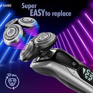 SH90 Replacement Heads for Philips Norelco Shaver Series 9000-SH90 Philips Norelco Shaver Heads, Norelco Shavers for Men 9000 Series, Philips Norelco Shaver 9000, Norelco Replacement Heads 9000 Series