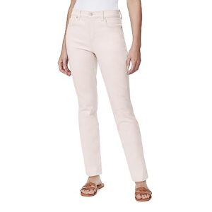 gloria vanderbilt women's plus size amanda classic high rise tapered jean, rosy pink