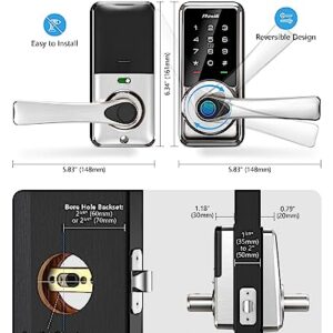 Smart Door Lock for Front Door, Zowill 7-in-1 Fingerprint Deadbolt with App Control, Keyless Entry Door Lock with Handle, Biometric, Auto Lock, Easy Installation, for Home, Office and Airbnb