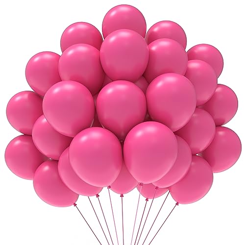 Sharlity Pink Balloons, 100 Pcs Hot Pink Balloons 12 Inch Pink Latex Balloons for Baby Shower Birthday Valentine's Day Anniversary Party Decorations