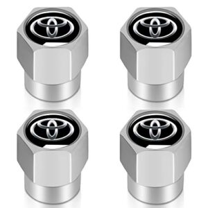 tire valve stem caps,metal air valve cap,universal stem covers compatible with toyota avalon camry prius avalon corolla rav4 highlander styling decoration accessories,4 pcs