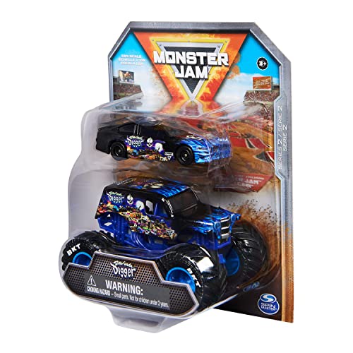 Monster Jam Official 1:64 Scale Diecast 2-Pack Monster Truck and Race Car: Son-uva Digger