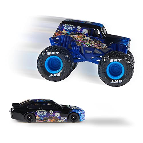 Monster Jam Official 1:64 Scale Diecast 2-Pack Monster Truck and Race Car: Son-uva Digger