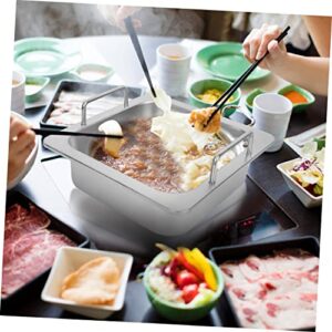 Anneome Hot Pot Cooking Pot Square Hot Pot Stainless Steel Saucepan Korean Hot Pot Metal Cooking Utensils Stainless Stee Hot Pot Cookware Hot Pot Practical Soup Pot Stainless Hot Pot