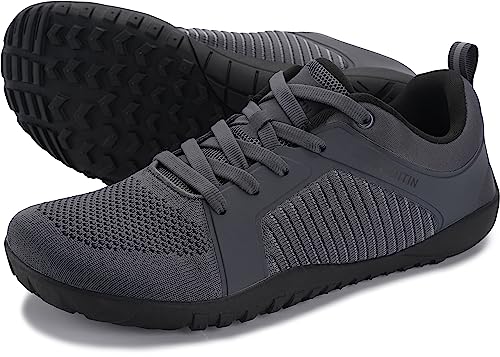 WHITIN Men's Trail Running Shoes Barefoot Minimalist Zero Drop Size Cross Training Walking Fitness Lightweight Outdoor Hiking Dark Grey 45