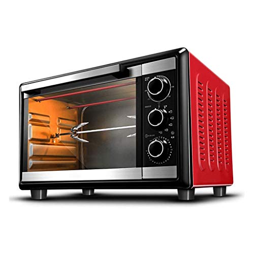 30L Toaster Oven, Multi-function Stainless Steel Finish with Four-layer Household and Commercial Eight-tube Rotary Fork Full Automatic Baking