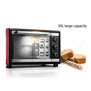 30L Toaster Oven, Multi-function Stainless Steel Finish with Four-layer Household and Commercial Eight-tube Rotary Fork Full Automatic Baking