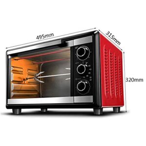 30L Toaster Oven, Multi-function Stainless Steel Finish with Four-layer Household and Commercial Eight-tube Rotary Fork Full Automatic Baking