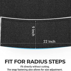 RV Step Covers 3 Pack, 22 Inch Wide RV Step Rug for Fold Up Curved Steps, Wrap Around Radius Stairs Rugs, Camper Carpets for Travel Trailers, Inside Outside RV Stair Covers RV Stabilizer Accessories