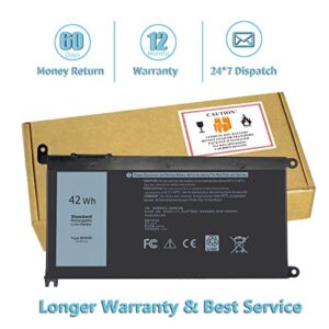 Bovekeey 42Wh 11.4V WDX0R Battery for Dell Inspiron 13 15 5000 7000, 5570 7579 7378 5567 7573 5565 5379 5378, Latitude 3490 3590 3340 3400 3390 3500 3190 Vostro 5468 5568 P69G 3CRH3