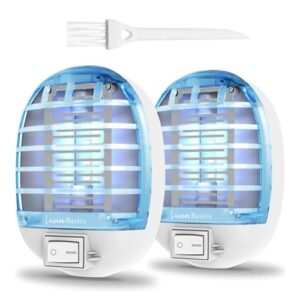 bug zapper indoor, electric mosquito killer,flying insect trap plug in for mosquitoes, gnats, fruit flies, night light for living room, home, kitchen, bedroom, baby room, office (2 pack)