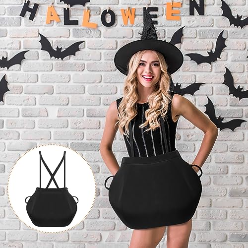 Toulite Halloween Black Cauldron Costume with Shoulder Strap Pot Costume for Adult Party Cosplay Funny Accessories