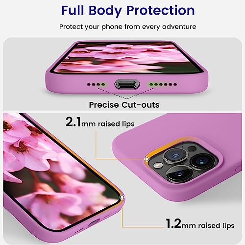 OTOFLY Designed for iPhone 14 Pro Max Case, Silicone Shockproof Slim Thin Phone Case for iPhone 14 Pro Max 6.7 inch (Lilac Purple)