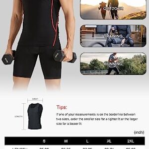 Roxdme 5 Pack Men's Athletic Compression Shirts Sleeveless Tank Top Running Basketball Workout Base Layer