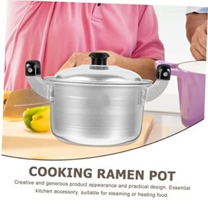 RORPOIR Vintage Aluminum Pot Stock Pot Small Pot with Lid Soup Pot with Lid Aluminum Pans with Lids Korea Noodle Pot Small Pasta Pots Ramen Cooking Pot Quick Heating Ramen Pot Stockpot 16c