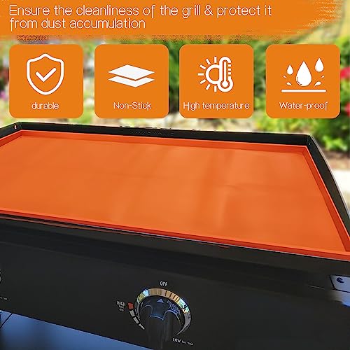 Griddle Mat for Blackstone Grill,28" Silicone Protective Mat Cover for Blackstone,Heavy Duty Food Grade Silicone Grill Cover,Protect Griddle from Rodents, Insects, Debris, and Rust(Orange)