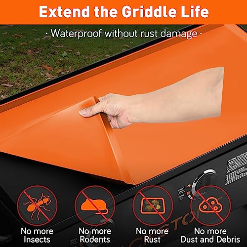 Wohbay Griddle Mat for Blackstone, 28" Food-Grade Silicone Mat for Griddle Surface, Blackstone Griddle Accessories, Griddle Outdoor Protector - Orange