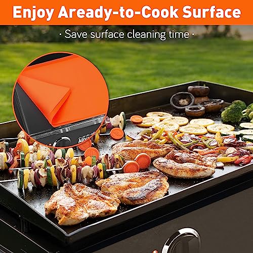 Wohbay Griddle Mat for Blackstone, 28" Food-Grade Silicone Mat for Griddle Surface, Blackstone Griddle Accessories, Griddle Outdoor Protector - Orange