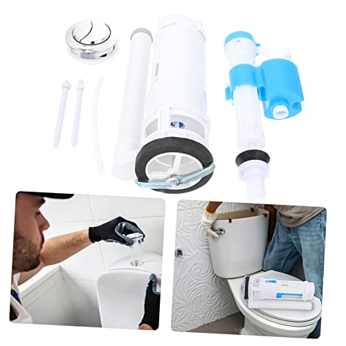 Zerodeko 3 Sets Toilet Inlet and Outlet Valve Old Fashioned Kit Plastic Repair Kit Toilet Tank Push Toilet Flush Button Toilet All in One Repair Set Toilet Inlet-valve Toilet Tank Buttons