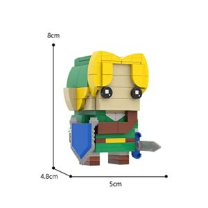 VONADO Breath of The Wild Link Building Block Toy for Kids and Adults Ideas Surprise Gift, Unique BOTW Decorations and Building Toy, Ocarina of Time Link for Gift for Game Model Collectors (156 Pcs)