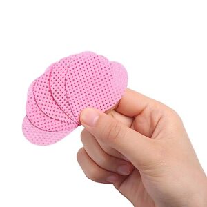 3Boxes/ 600Pcs Lint Free Nail Wipes Heart Shape Nail Art Gel Polish Remover Cotton Pad Nail Wipe Eyelash Extension Glue Wipes Removal Tool for Nail Salon and Eyelash Extension Supplies, Pink