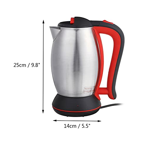 FairUo Kettles, Tea Kettles 2000W 2L Kettles for Boiling Water Stainless Steel Kitchen Coffee Maker Portable Espressohine Fast Heat Resistant Waterproof Teapot/Red/2000W 2L