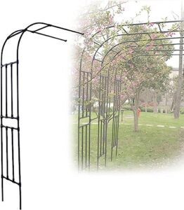 rose arch half arch,weatherproof garden arch arbors garden gazebo,pergola climbing aid trellis archway for climbing plants,half rose arch for indoor/outdoor/garden lawn/wedding,black,240 * 240cm