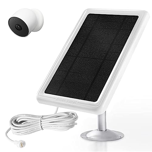 Camera Solar Panel Charger Only Compatible with Google Nest Cam Outdoor or Indoor, Battery - 2nd Generation, 6V4.5W Fast Charging, 13Ft Charging Cable