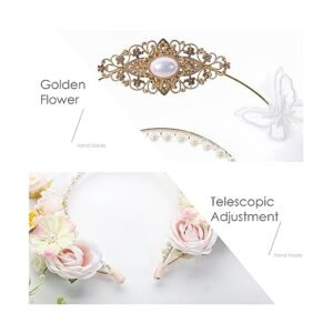 KorViShow Fairy Holy Mother Halo Crowns Flower Headband for Kids Floral Princess Tiara Daily Photoshoot Cosplay Costume Wedding Birthday Renaissance Hair Accessories…