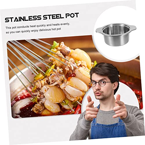 OKUMEYR 1pc Stainless Steel Skewer Pot Japanese Cookware Korean Cookware Nonstick Cookware Small Cooking Pot Chinese Shabu Shabu Kitchen Pot Household Pan Thicken Pot Food Cooking Pot Tool