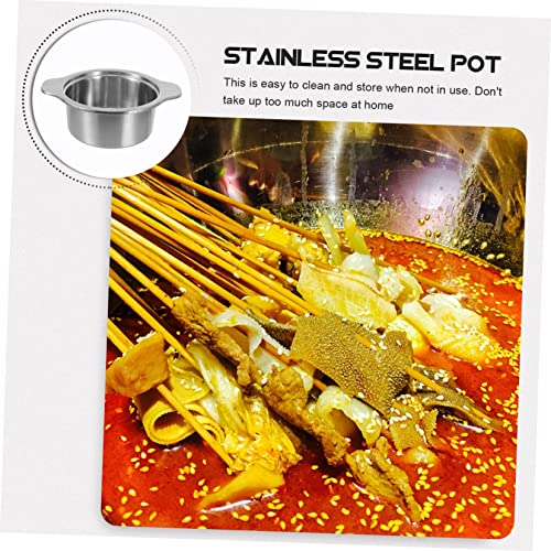 OKUMEYR 1pc Stainless Steel Skewer Pot Japanese Cookware Korean Cookware Nonstick Cookware Small Cooking Pot Chinese Shabu Shabu Kitchen Pot Household Pan Thicken Pot Food Cooking Pot Tool