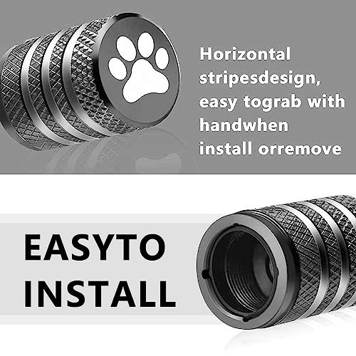 GKmow Pack-5 Tire Valve Stem Cap Cover, Dog Paw Tire Caps Leak-Proof Corrosion Resistant Alloy for Car Motorcycle (Gray)