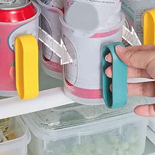 XinYuan 3 Pack Portable Soda Can Organizer,Refrigerator Organizer Bins Drink Holder Storage Beer Can Racks,Beverage Holder with Handle for Refrigerator Shelves