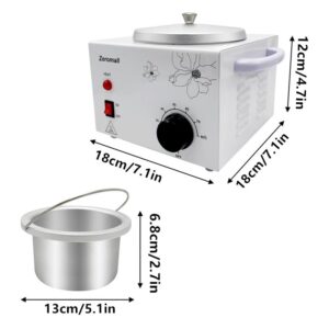 Single Pot Wax Warmer, Professional Electric Wax Heater Machine Facial Skin SPA Equipment with Adjustable Temperature Set, 100 Wax Sticks & 20 Collars & 1 Scraper