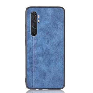 phone case for xiaomi mi note 10 lite, case for xiaomi mi note 10 lite cow-like pu leather style protector cover, non-slip shockproof cover for xiaomi mi note 10 lite case