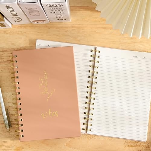 EOOUT 3 Pack Aesthetic Spiral Notebook Journals for Women, 5.7 x 8.3 Inches Cute College Ruled Notebook, 160 Pages, Back Pocket, Office School Supplies Gifts