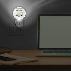 Night Light Plug into Wall, LED Nightlights Easter Green Truck with Eggs Bunny Wood Grain Small Nightlight Auto Dusk-to-Dawn Sensor Lamp LED Night Lights for Kid's Bedroom, Bathroom