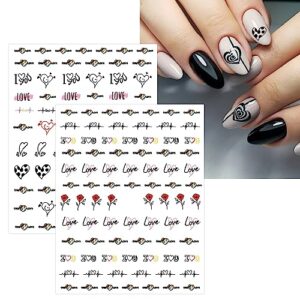 JMEOWIO 6 Sheets Rainbow Nail Art Stickers Decals Self-Adhesive Pegatinas Uñas Pride Day Nail Supplies Nail Art Design Decoration Accessories