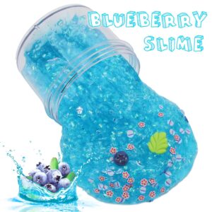 Jelly Crunchy Slime 2 Pack- Soft Clear Slime with Cool Feeling Touch, Good Smell, Amazing Texture, Perfect Stretchy Crystal Slime for Kids Boba Slime Party Favor, Gift Idea for Girls Boys Ages 5-12