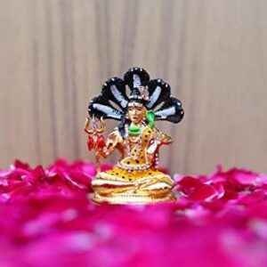 Shiva 5 Mukhi Car Dashboard Shiv Parivar Shiva Lingam Shaligram Shivling with Stand Shivling Idol Shiva Idol Diwali Dhanteras Size - 8 cm (Gold)