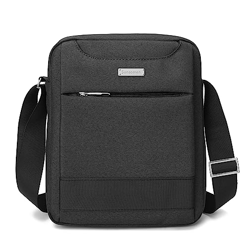 Sunsomen Man Bag Man Purse Bag Small Messenger Crossbody Shoulder Bag For Work Business (Black)