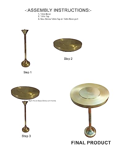 11-Inch Modern Side End Drink Table, Removable Round Top, Sleek Pedestal Base, Gold